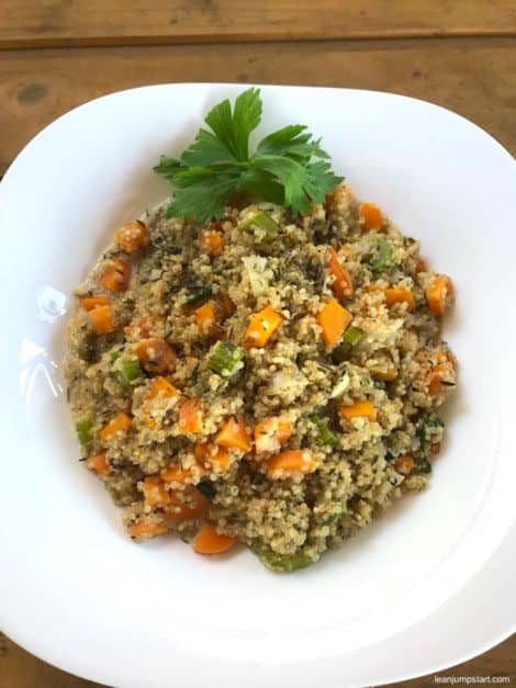 Quinotto - a quinoa risotto recipe with celery & carrots - under 30 minutes